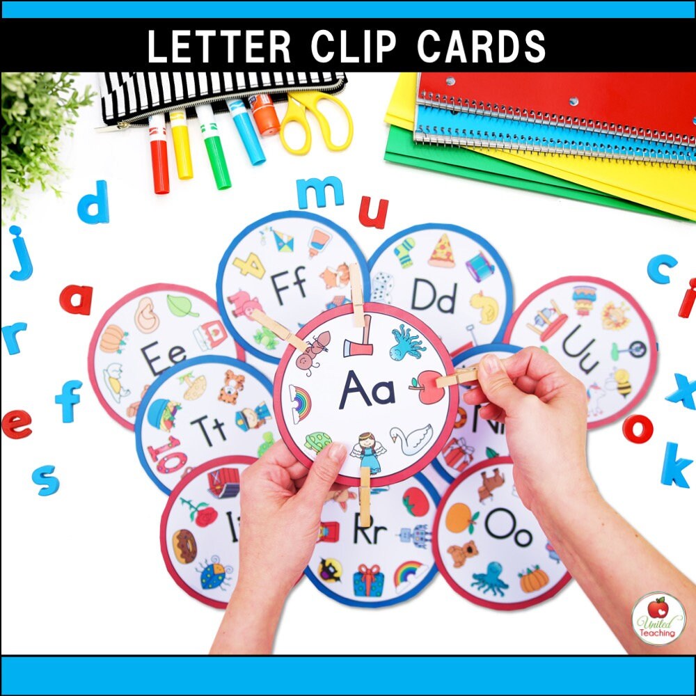 Beginning Sounds Alphabet Clip Cards | Letter of the Week | Alphabet ...