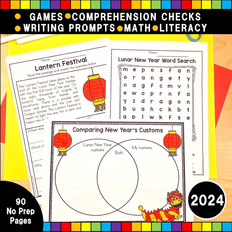 Chinese New Year 2024 Activities Lunar New Year Chinese Zodiac Animal ...