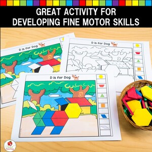 Pattern Blocks Puzzle Mats Animals A-Z | Tangram | Preschool Printable ...