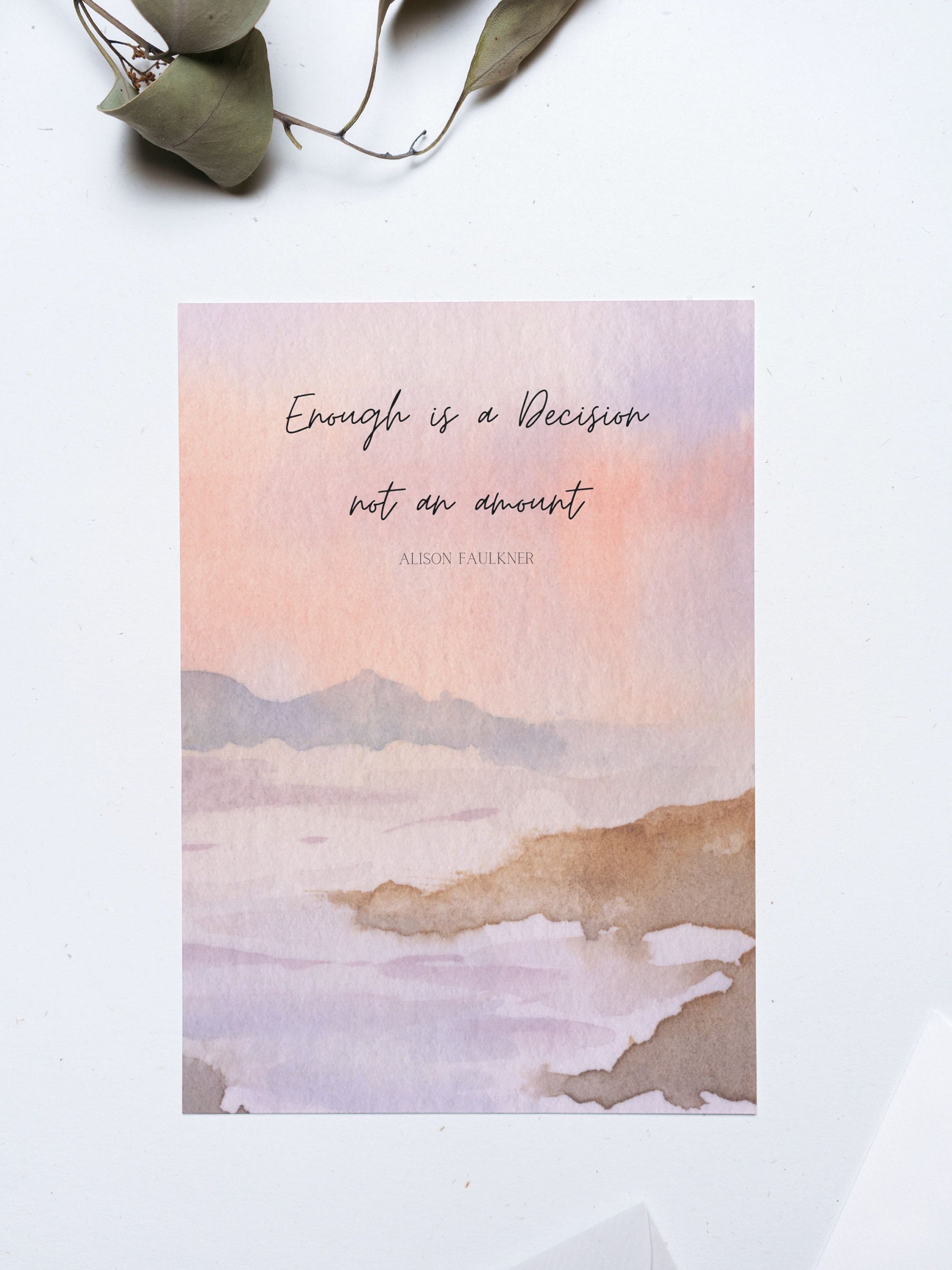 Enough is a Decision Not an Amount Alison Faulkner Quote INSTANT ...