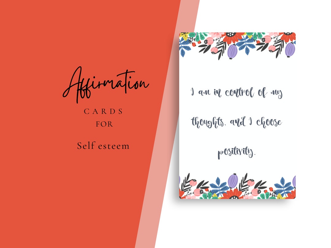 Affirmation Cards for Self Esteem Inspirational Quote Mindfulness Cards ...