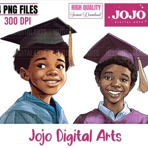 Little Black Boy Graduation Clipart Black Boy Graduation PNG - Etsy