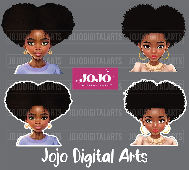 Afro Puff Black Girl PNG Black Girl Afro Puff Hairstyle - Etsy