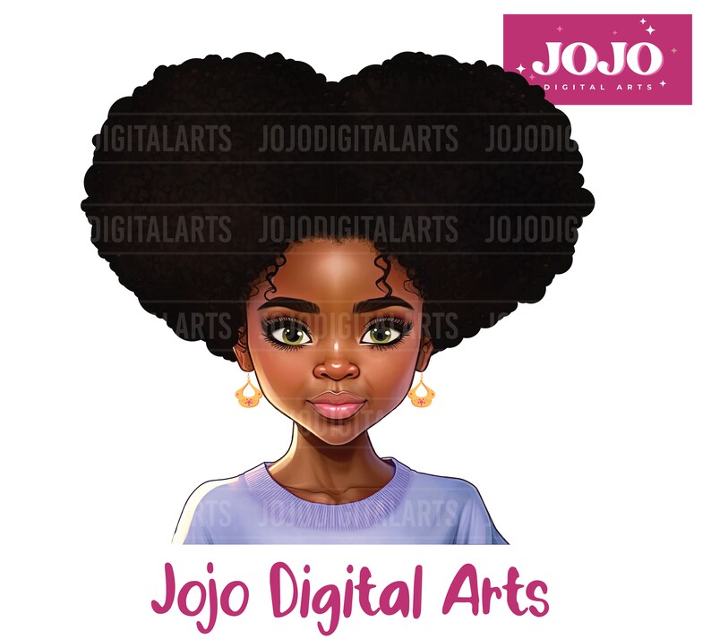 Afro Puff Black Girl PNG Black Girl Afro Puff Hairstyle - Etsy