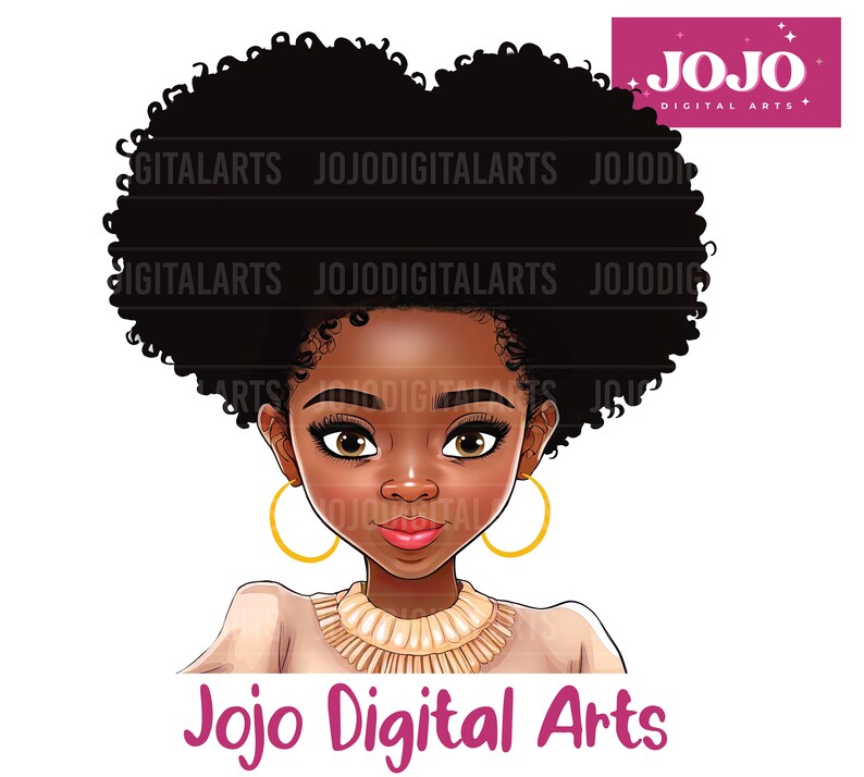 Afro Puff Black Girl PNG Black Girl Afro Puff Hairstyle - Etsy
