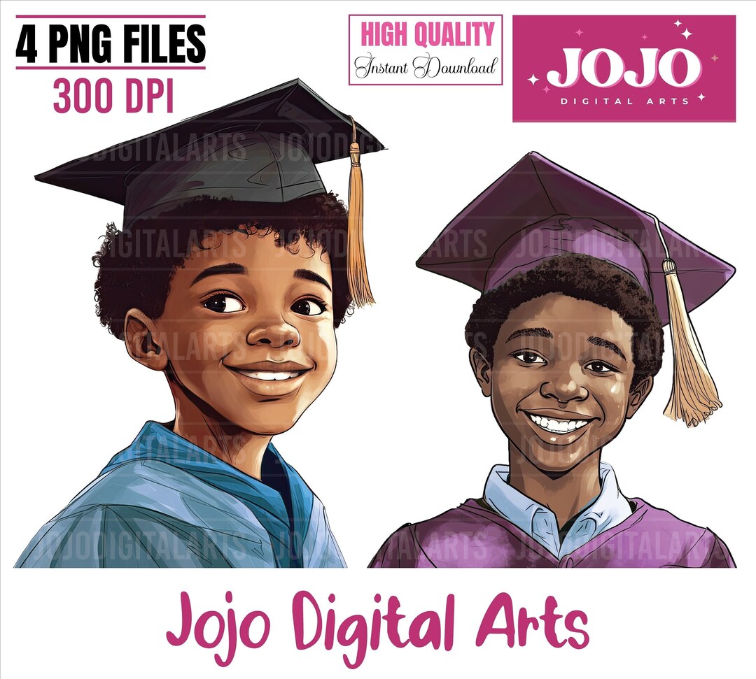 Little Black Boy Graduation Clipart Black Boy Graduation PNG - Etsy