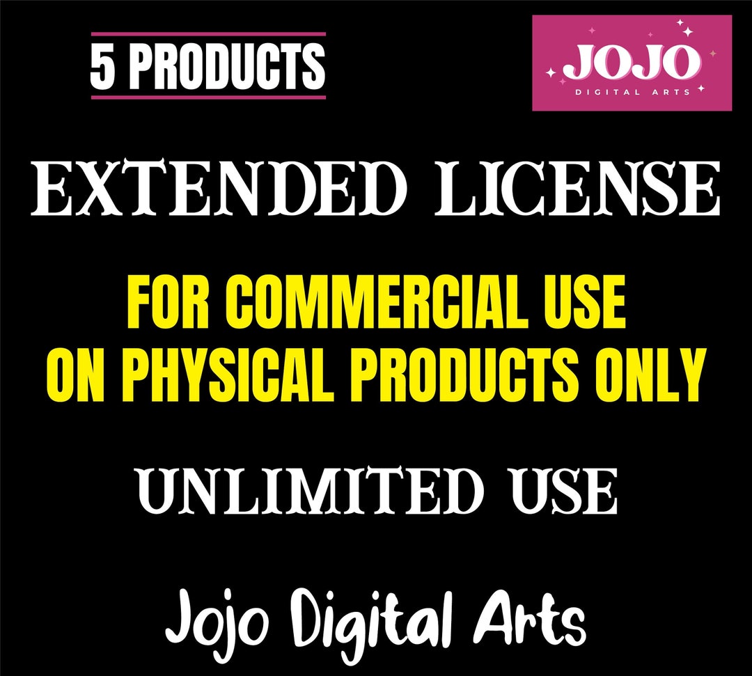 5 Products Extended Commercial License for Commercial Use of Purchased ...