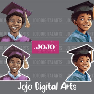 Little Black Boy Graduation Clipart Black Boy Graduation PNG - Etsy