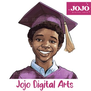 Little Black Boy Graduation Clipart Black Boy Graduation PNG - Etsy