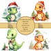 Cute Neutral Baby Dinosaur Christmas Theme PNG Clipart, Watercolor ...