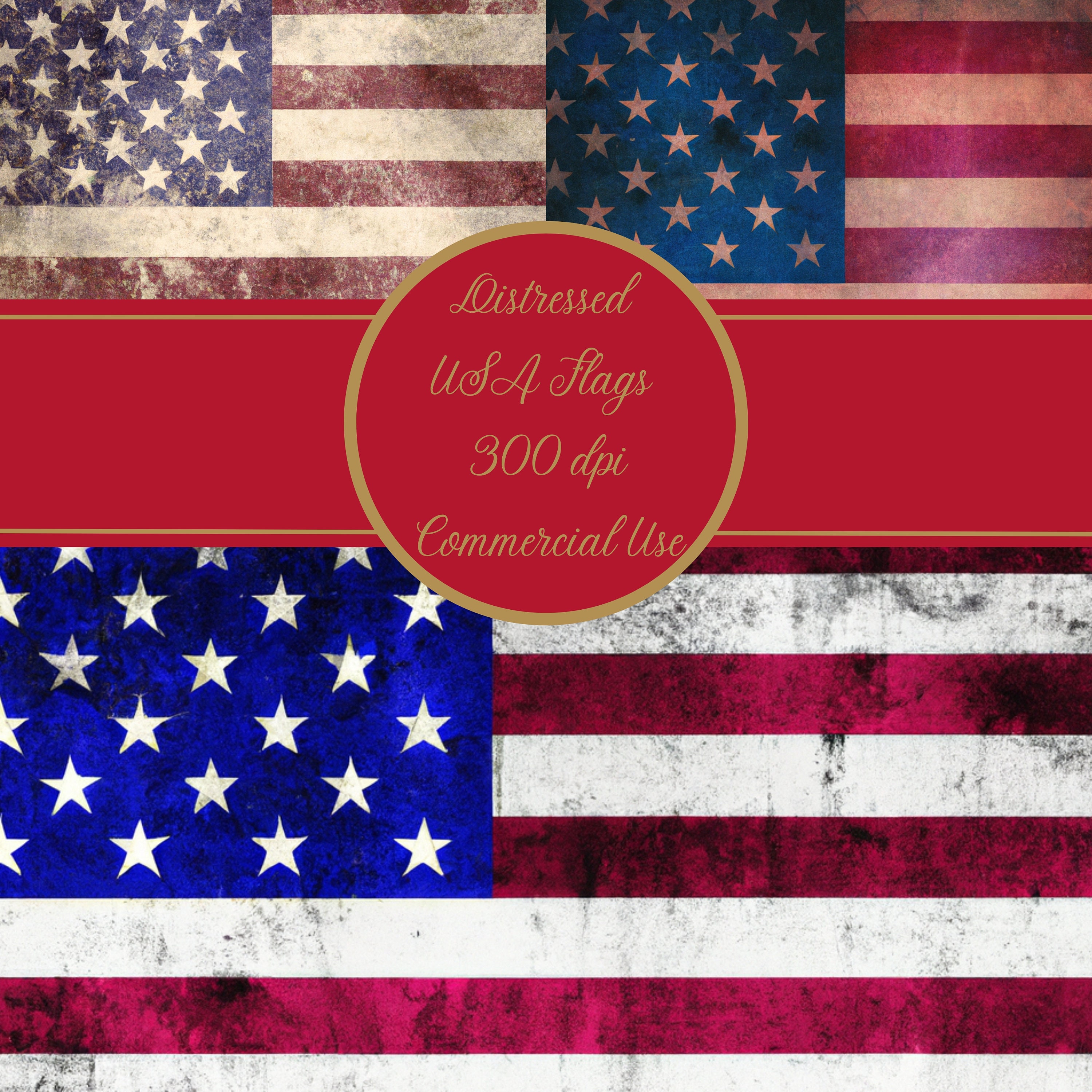 American Flag Digital Paper Printable, Instant Download, Distressed USA ...