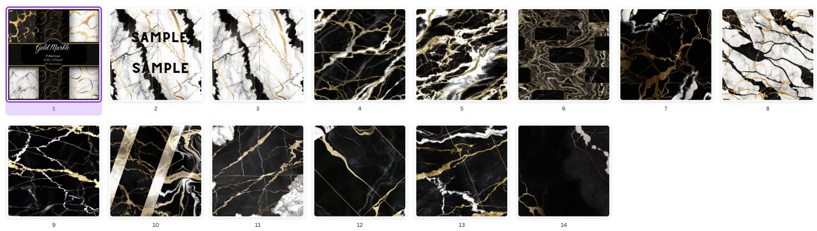 Black & White Marble Digital Paper, Marble Textures Gold Veins, Instant ...