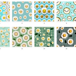 Smiley Face & Flower Pattern Digital Paper Printable, Instant Download ...