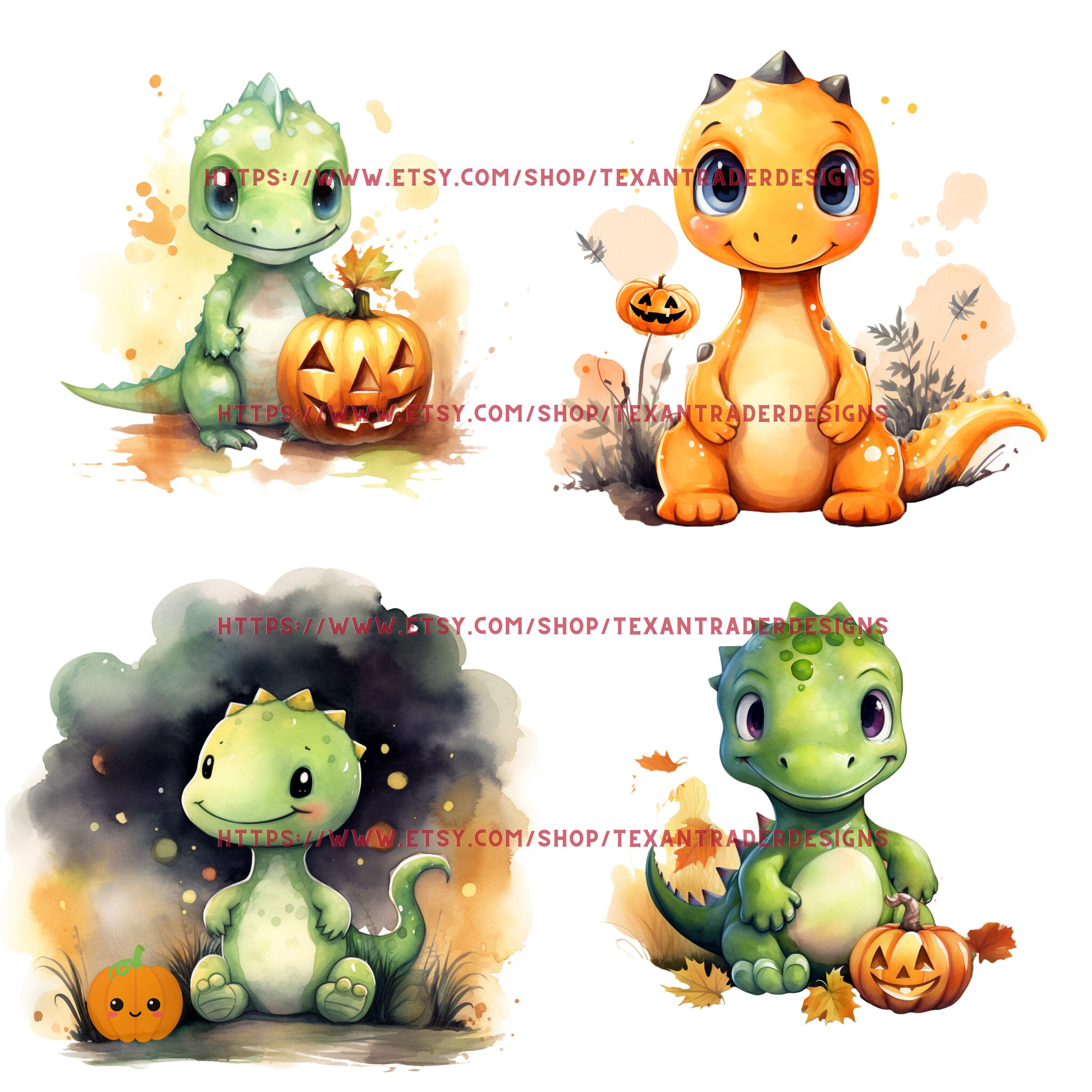 Cute Neutral Baby Dinosaur Halloween PNG Clipart, Watercolor Nursery ...