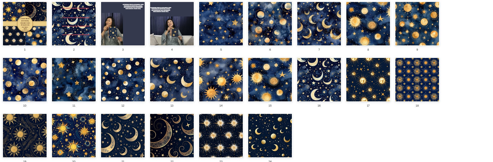 Starry Night Inspired Digital Paper Printable Instant Download ...