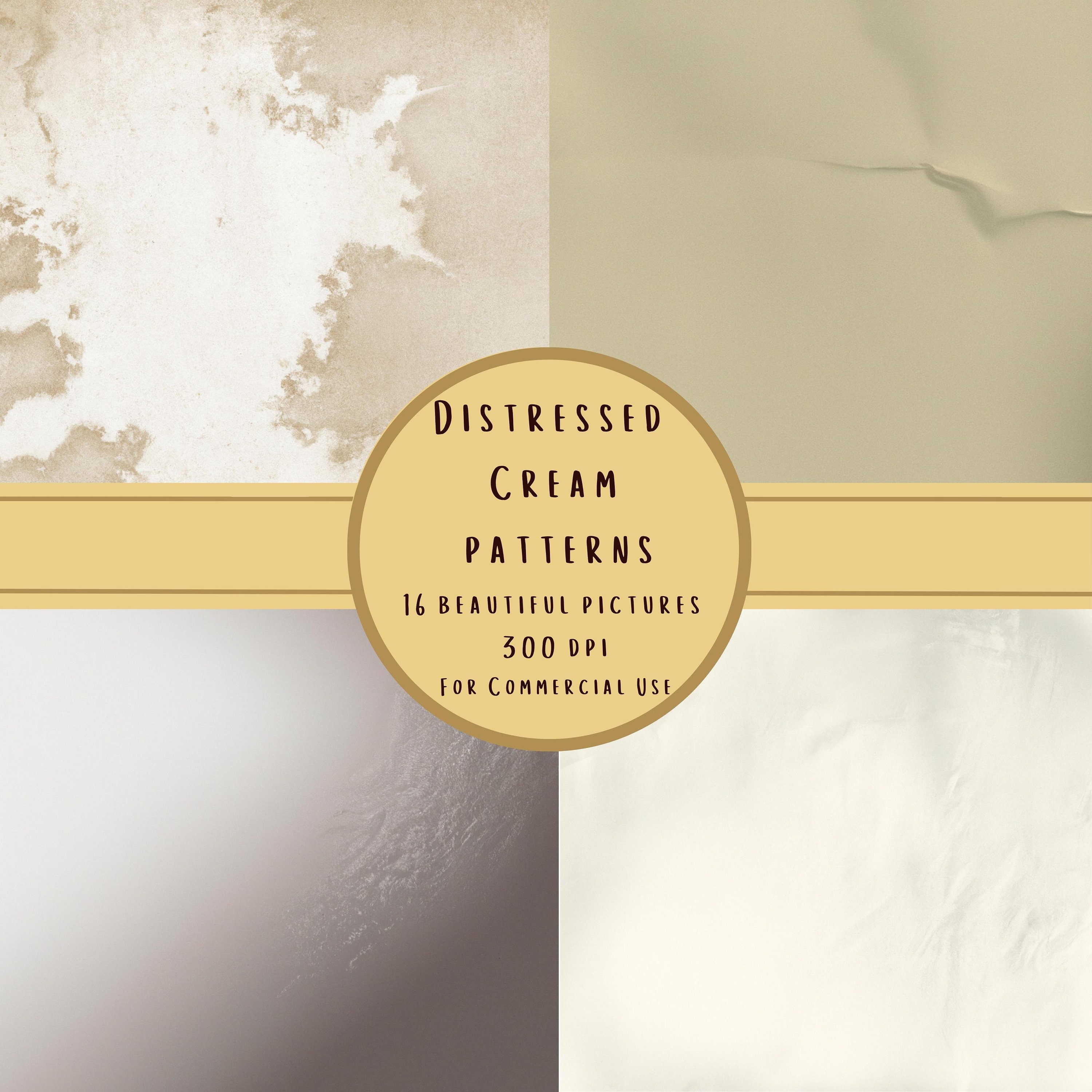 Distressed Cream Textures Digital Paper, Distressed Cream Printable ...