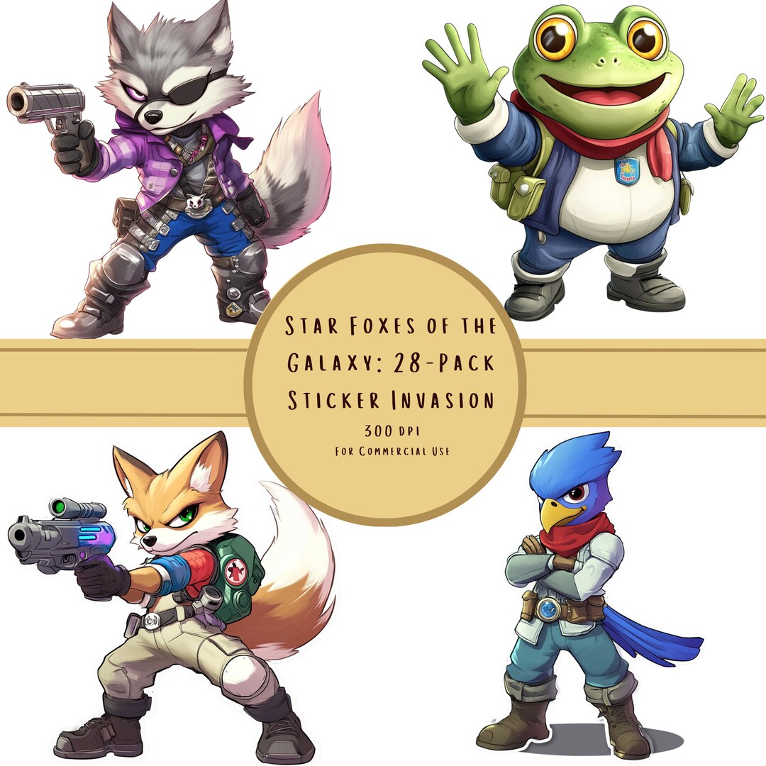 Star Foxes of the Galaxy: Cosmic Chibi Sticker Pack 28 Digital Designs ...