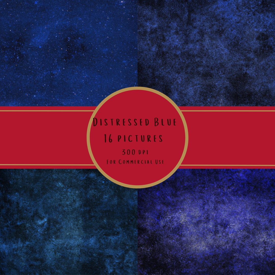 Distressed Dark Blue Textures Digital Paper, Blue Grunge Printable ...
