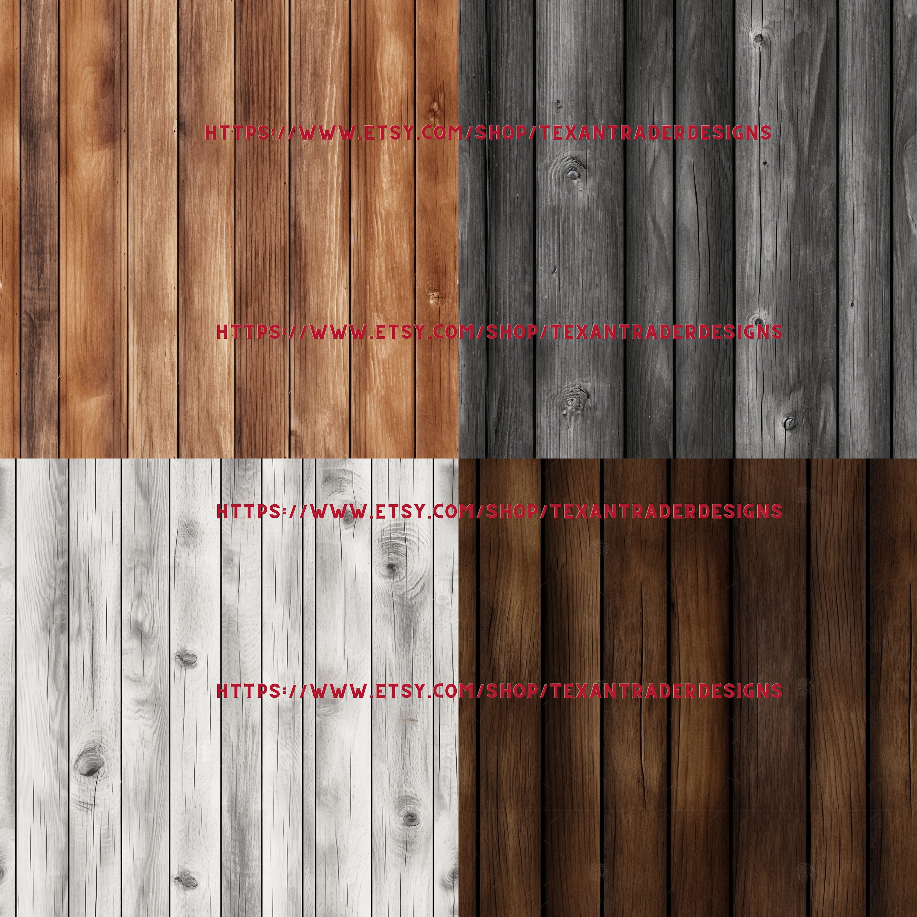 Seamless Grey & Rustic Wood Plank Digital Paper: Instant Download ...