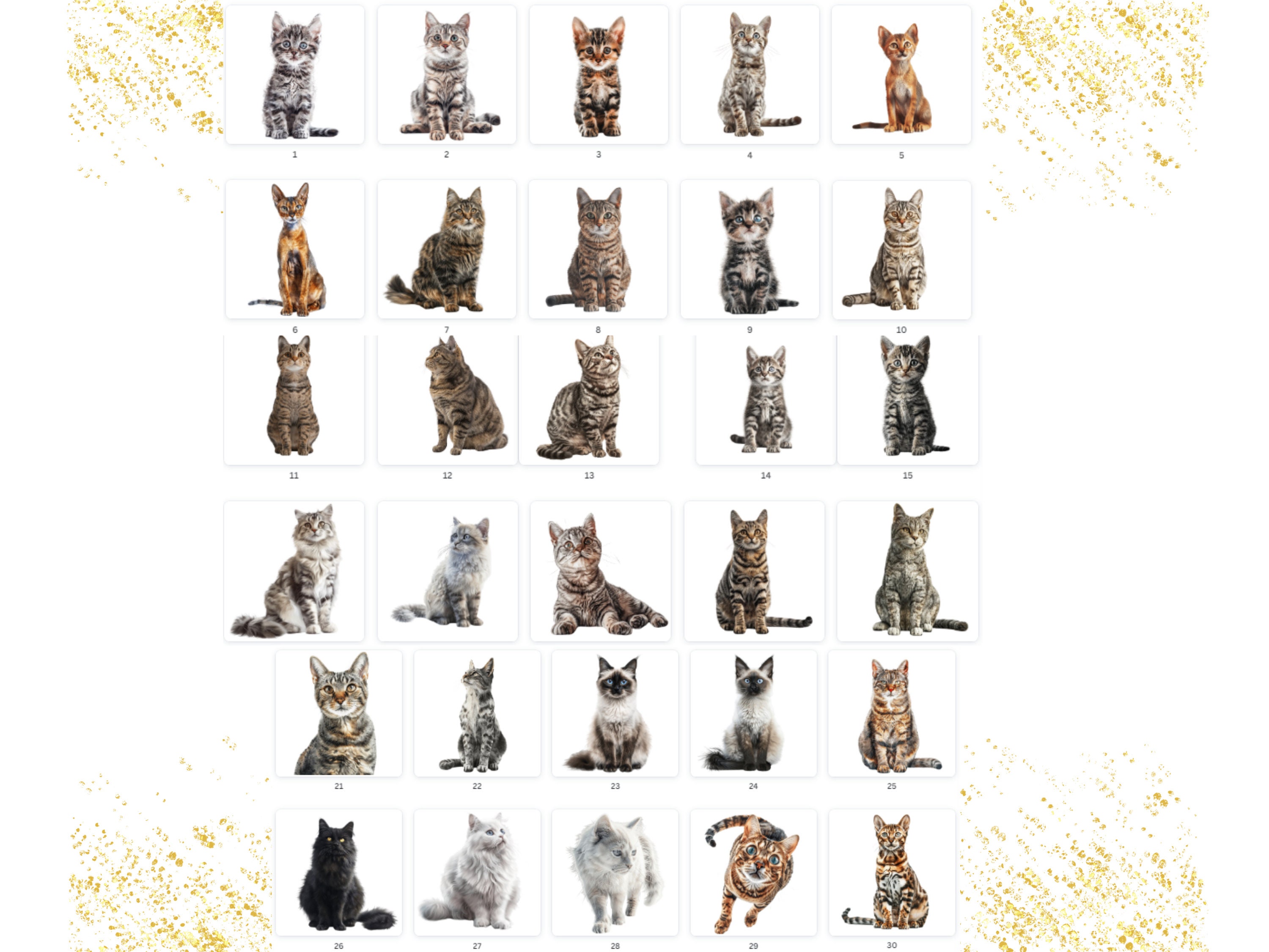Huge Bundle - All 75 Cat Breeds 130 Cliparts 300 DPI Commercial Use - Etsy