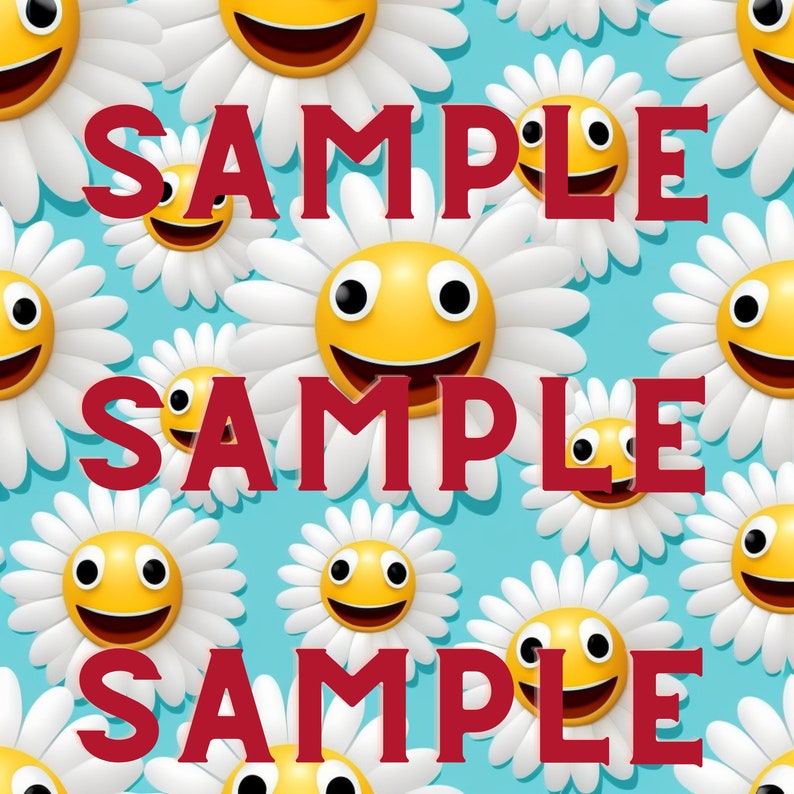 Smiley Face & Flower Pattern Digital Paper Printable, Instant Download ...