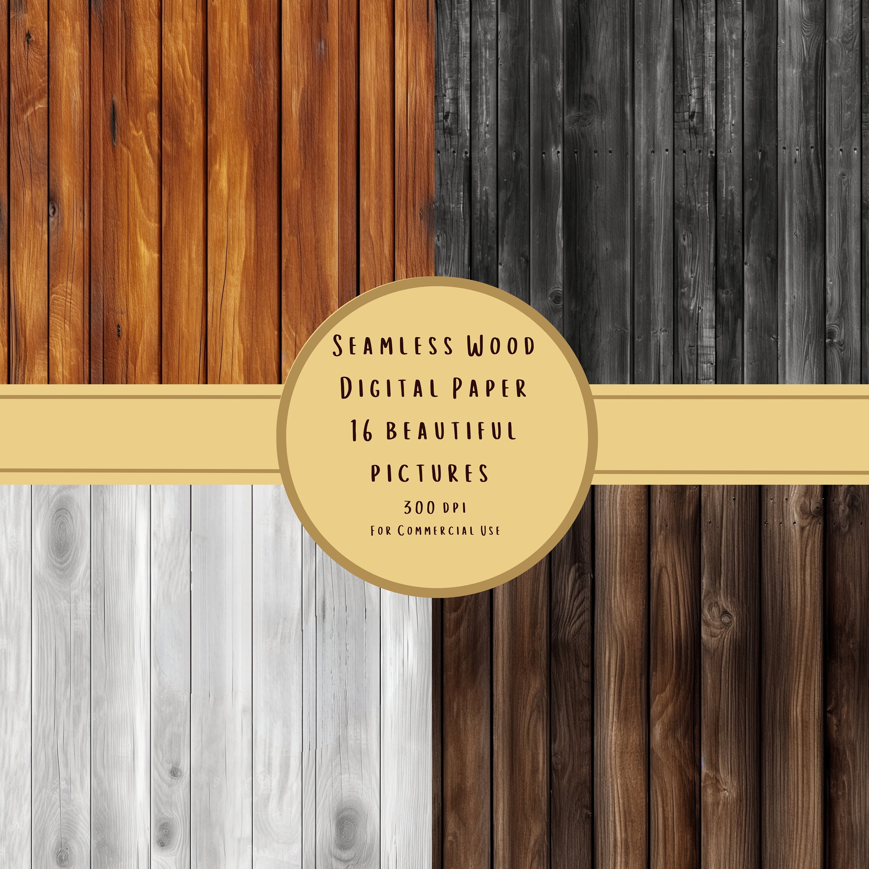Seamless Grey & Rustic Wood Plank Digital Paper: Instant Download ...