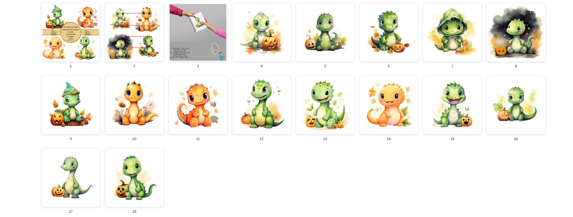 Cute Neutral Baby Dinosaur Halloween PNG Clipart, Watercolor Nursery ...