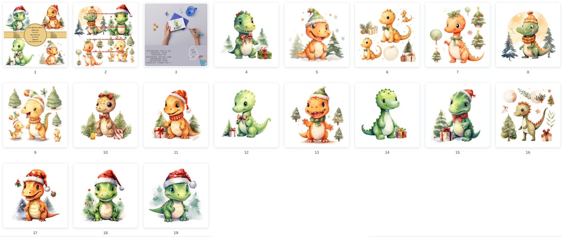 Cute Neutral Baby Dinosaur Christmas Theme PNG Clipart, Watercolor ...