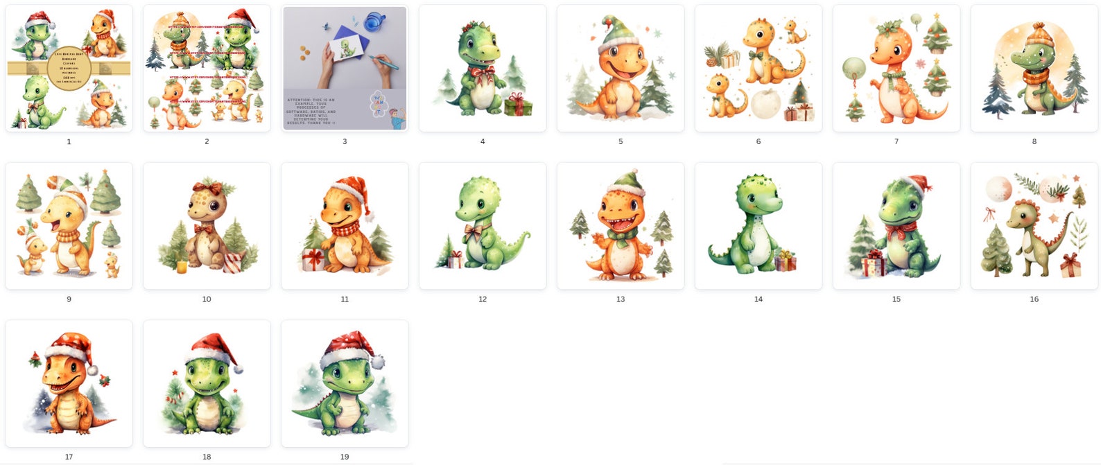 Cute Neutral Baby Dinosaur Christmas Theme PNG Clipart, Watercolor ...
