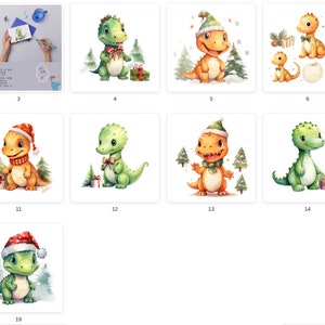 Cute Neutral Baby Dinosaur Christmas Theme PNG Clipart, Watercolor ...