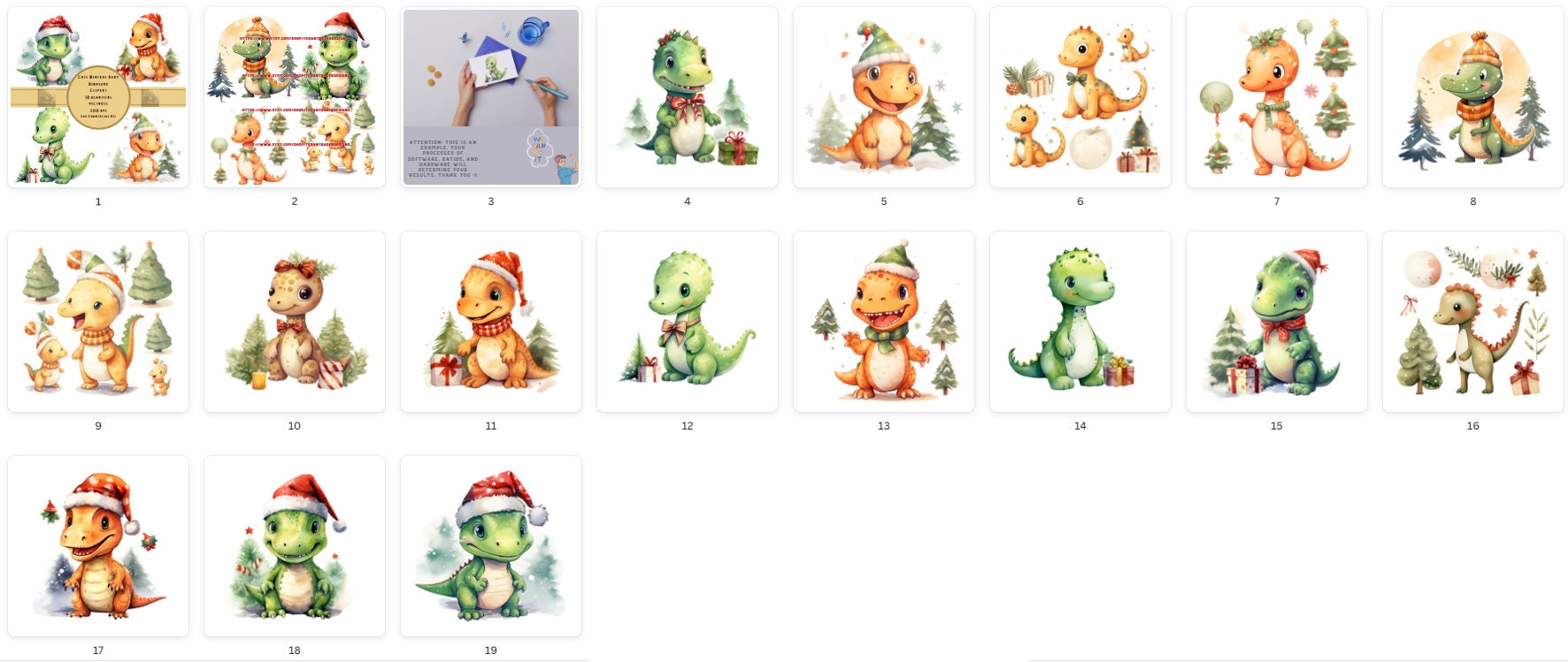 Cute Neutral Baby Dinosaur Christmas Theme PNG Clipart, Watercolor ...