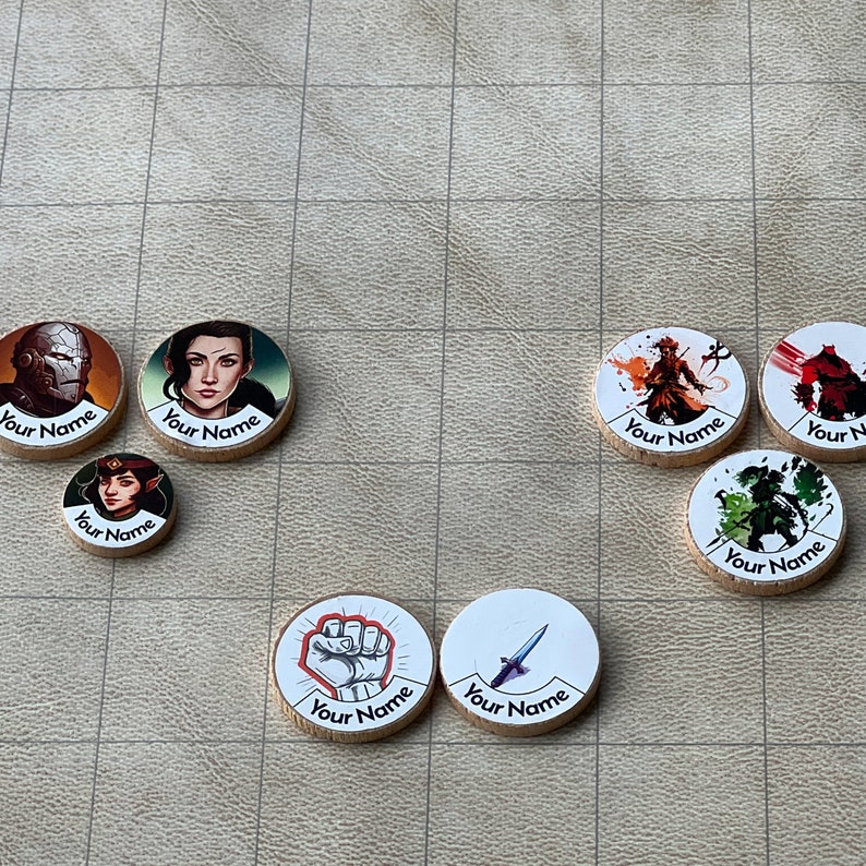 Personalized RPG Tokens Custom Artwork and Name Printing, Fully ...