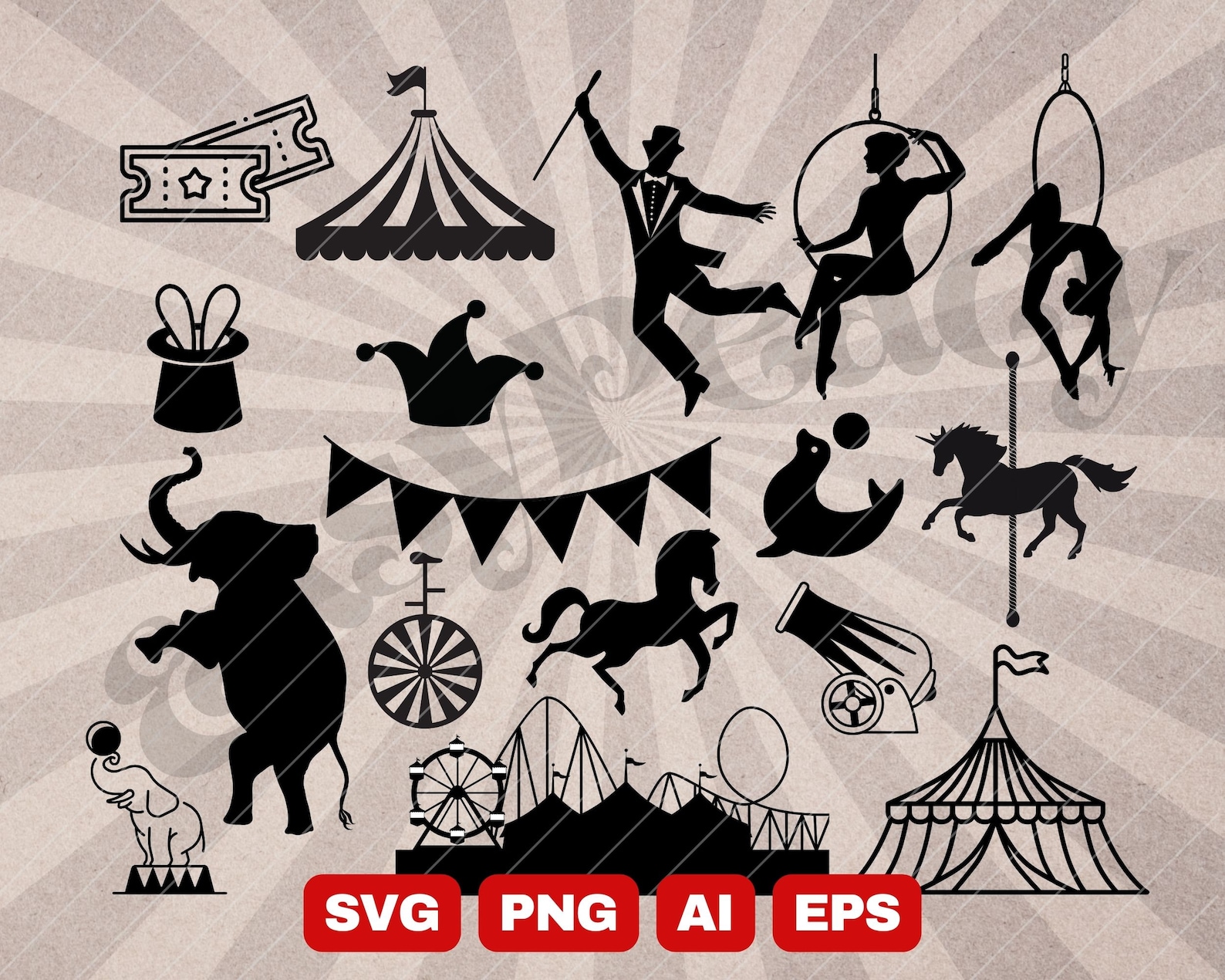 Bundle Circus Showman SVG, Circus SVG, Showman, Circus, Digital File ...