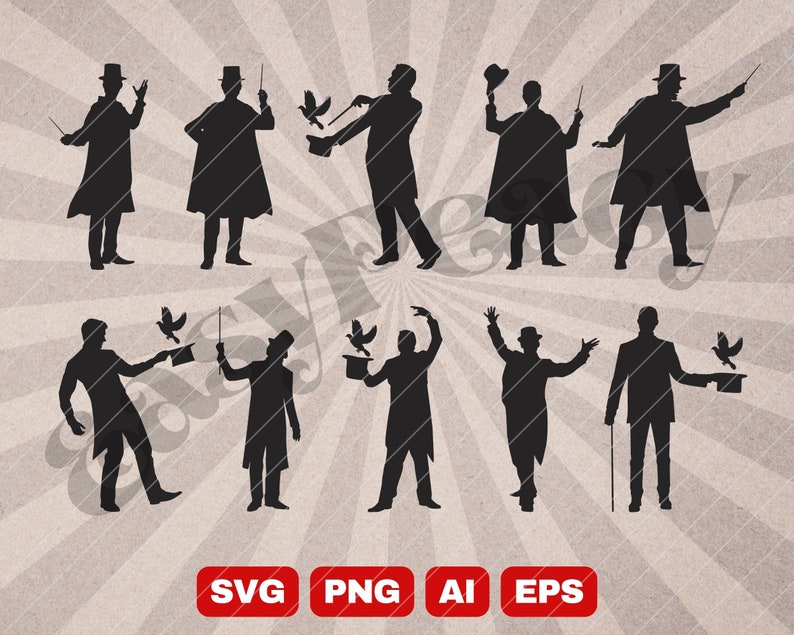 Bundle Circus Showman SVG, Circus Man, Showman, Hat Man, Movie, Digital ...