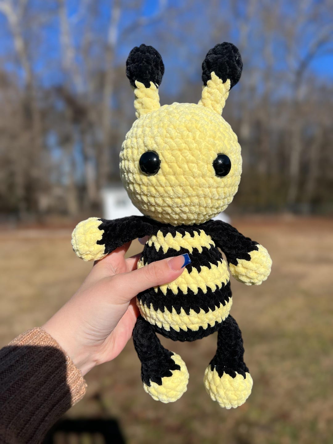 Crochet Bee Plushie, Handmade Cute Spring Stuffed Animal - Etsy
