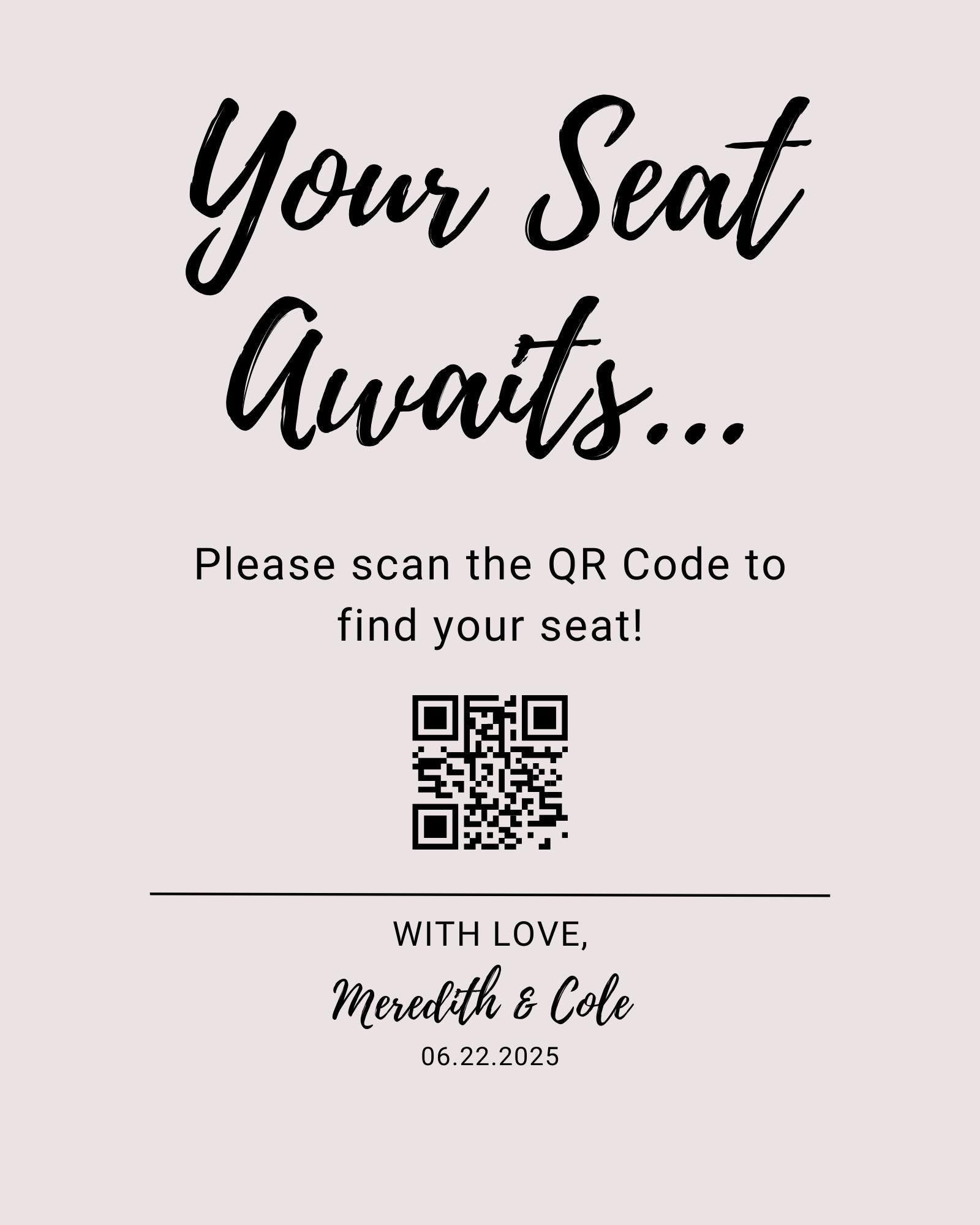 Wedding QR Code Seating Chart - Find Your Seat With Ease | QR Code ...