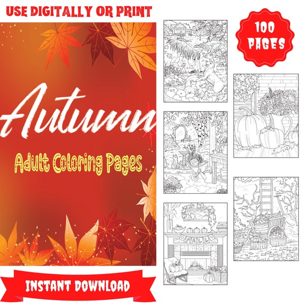Fall Coloring Pages for Kids - Etsy