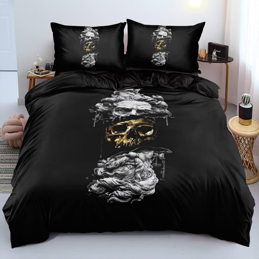 3D Printed Halloween Skeleton Bedding Set Duvet Cover Set With - Etsy