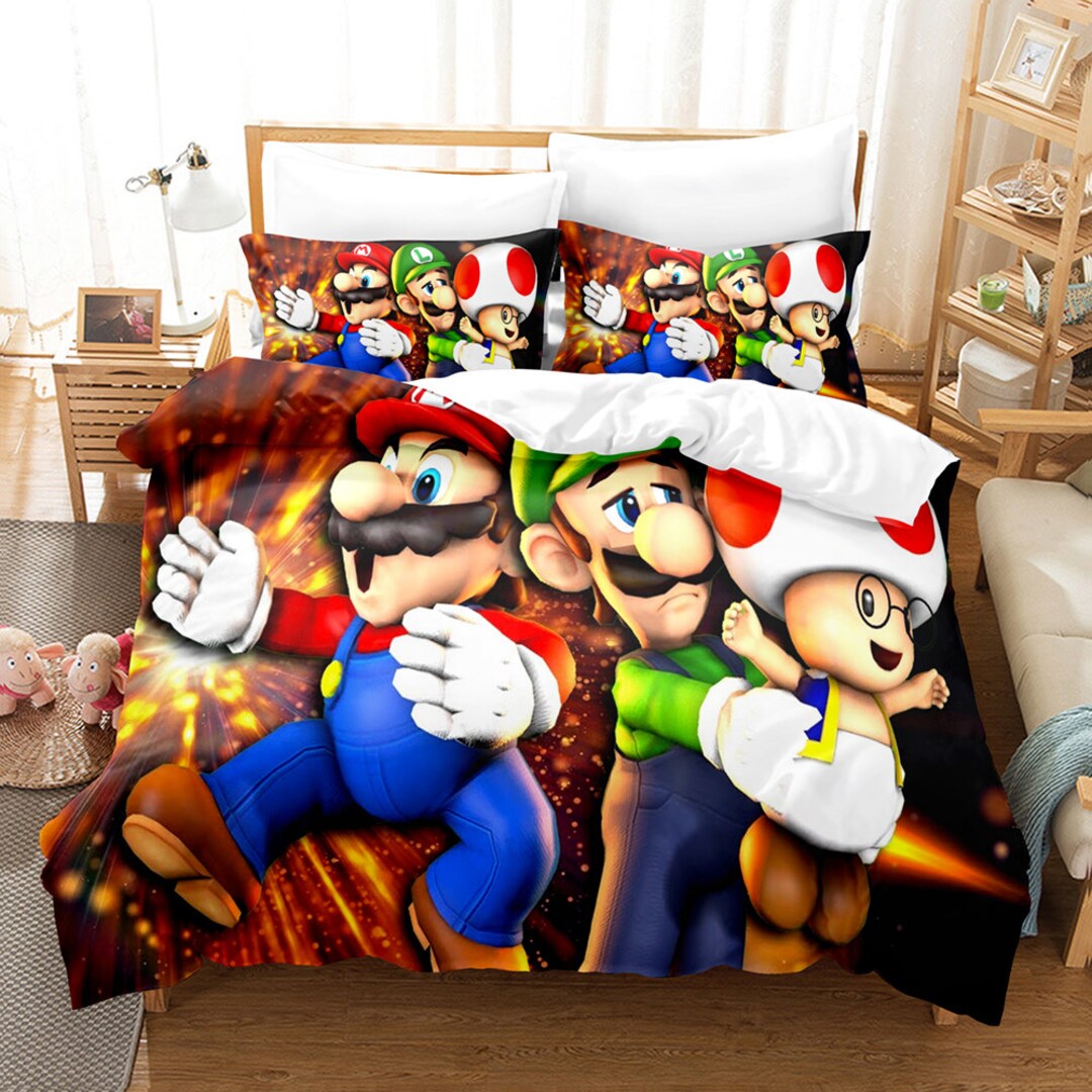 3D Printed Super Mario Bedding Set Duvet Cover Set With 1 - Etsy