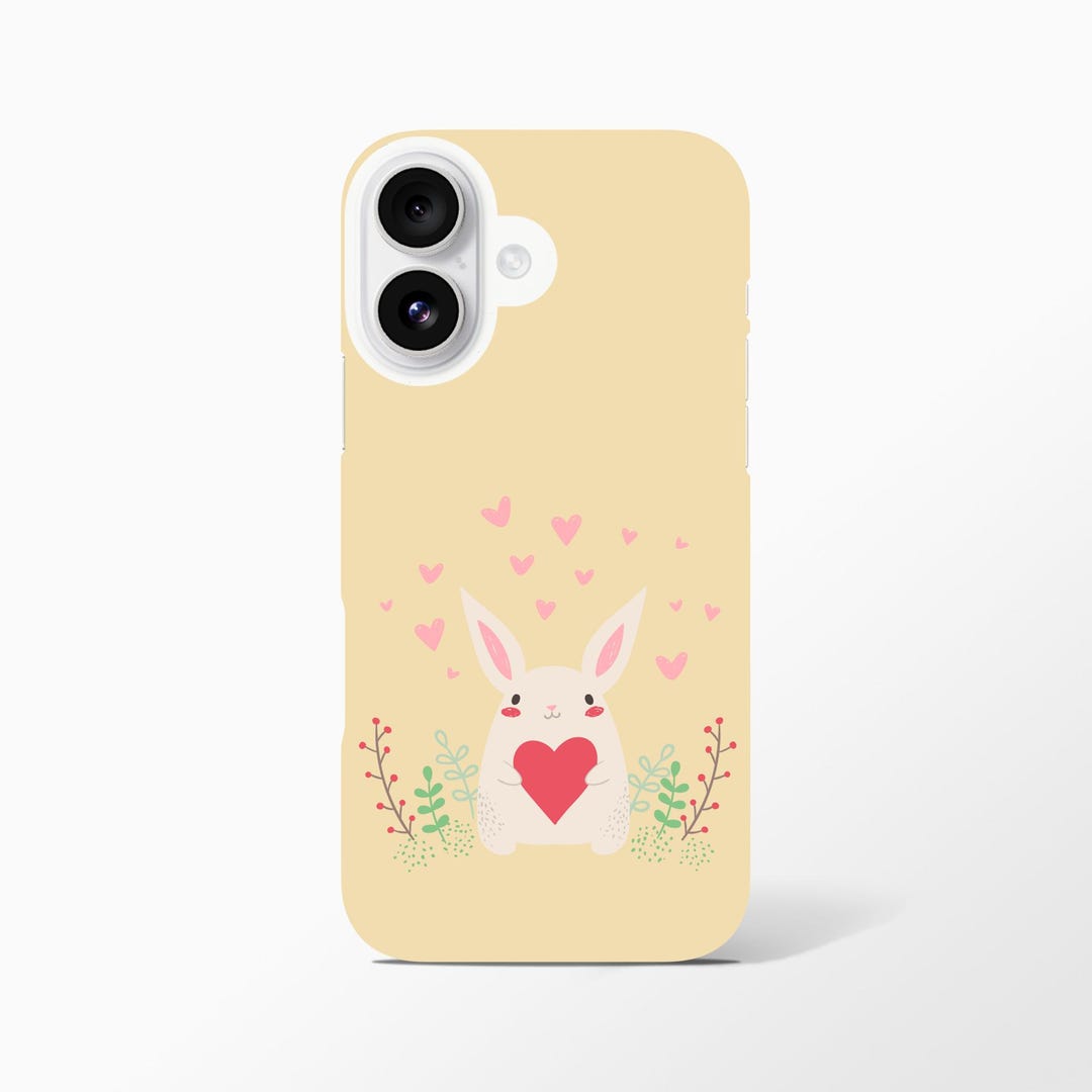Kawaii Bunny Heart iPhone Case, Pastel Beige - Etsy