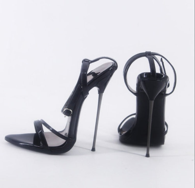 Super High Heel Barely There Sandal Metal Stiletto Thin Heel Etsy