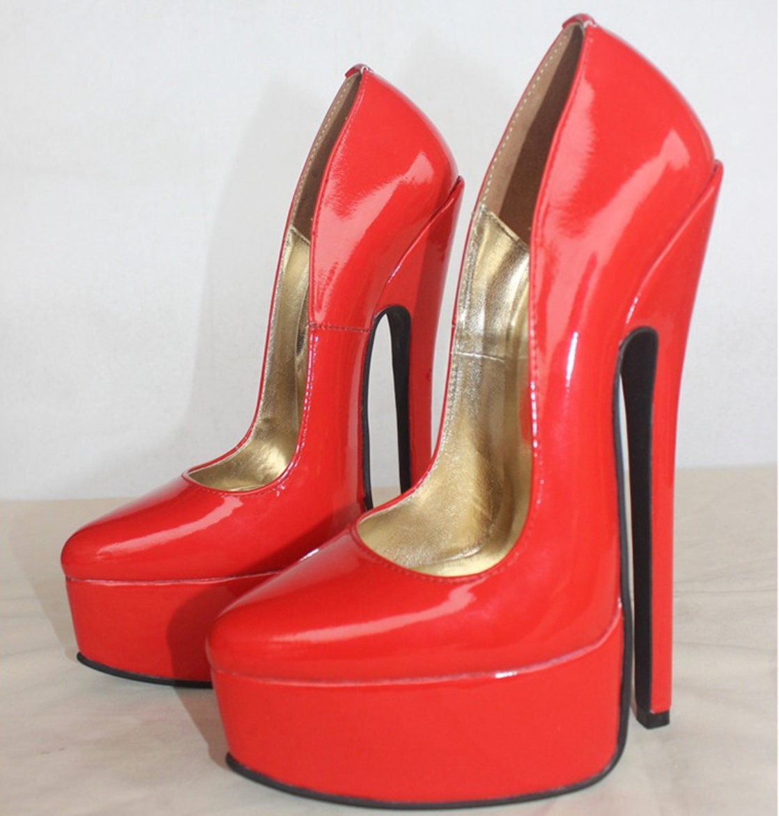Retro Platform Stiletto Heels Hand Made in Real Leather 18 or - Etsy