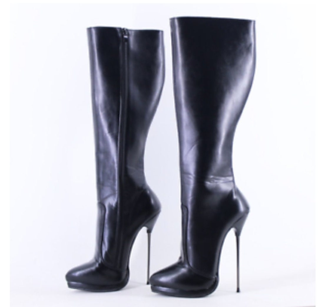 Hand Made SEXY STILETTO Metal High Heel Boots 16cm With Red Sole Option ...