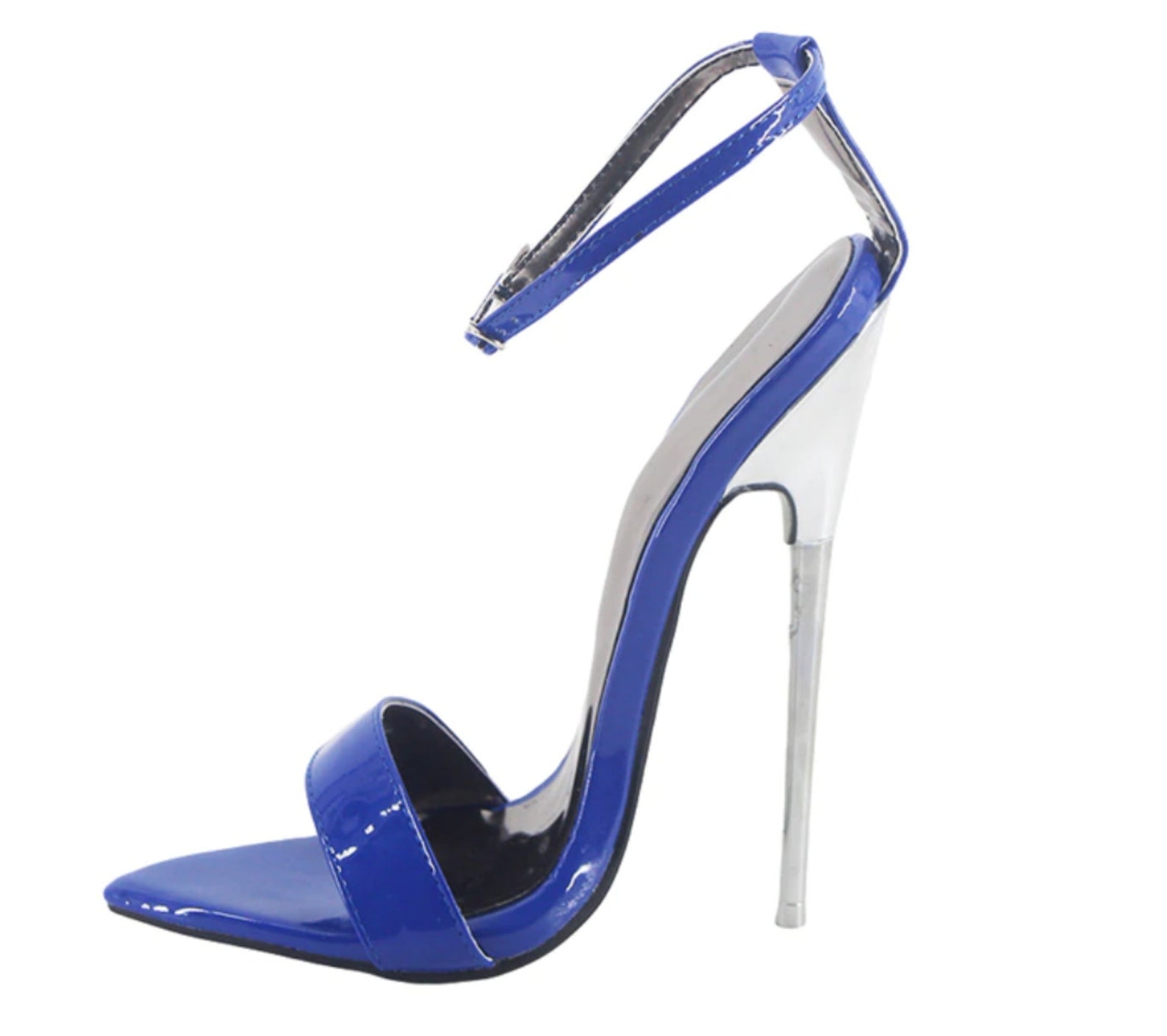 Metal High Heel Stiletto Barely There Sandals Sexy Patent Etsy