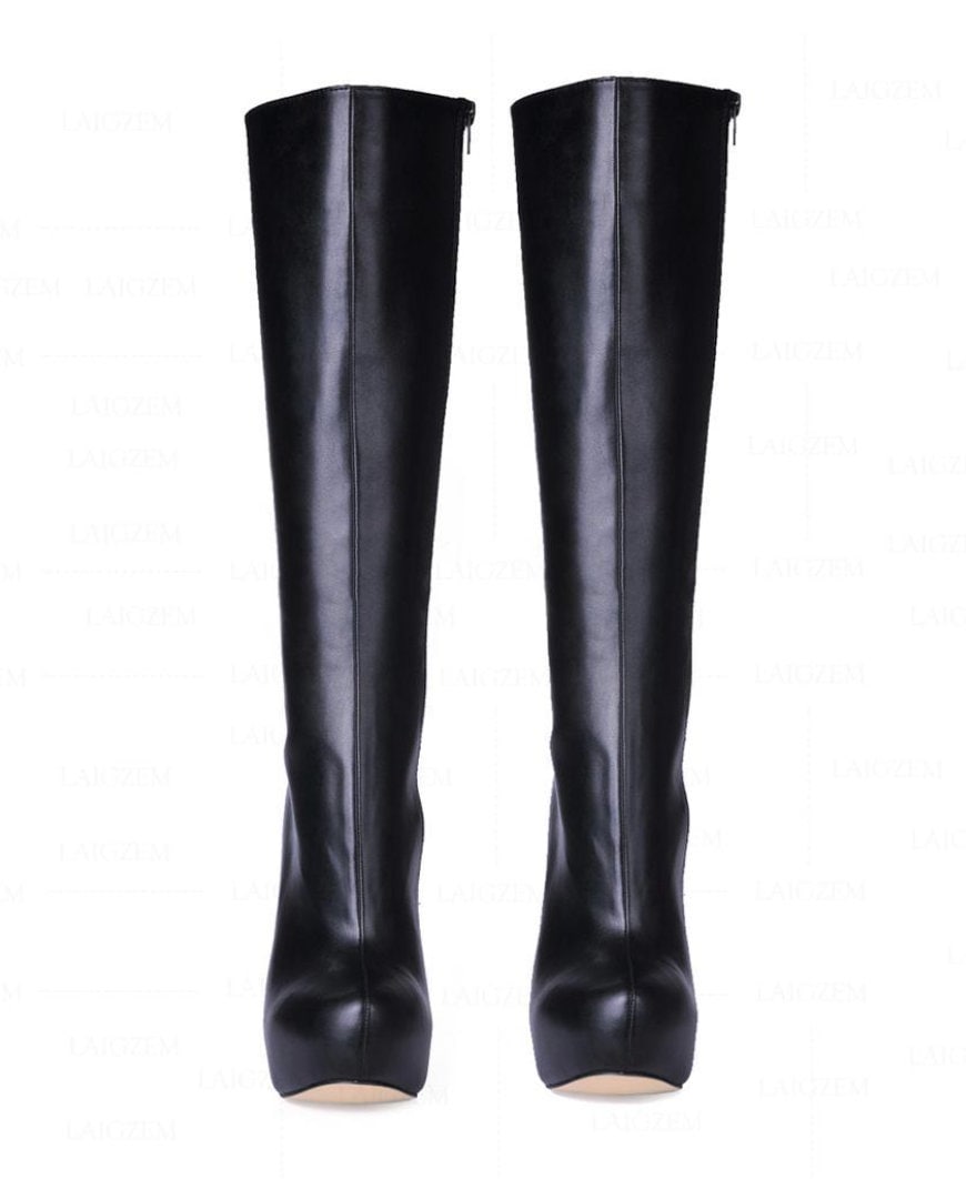 HIGH HEEL Fetish Mid Height Hidden Platform Boots Big Sizes Men's 15-16 ...