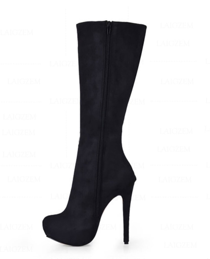 HIGH HEEL Fetish Mid Height Hidden Platform Boots Big Sizes Men's 15-16 ...