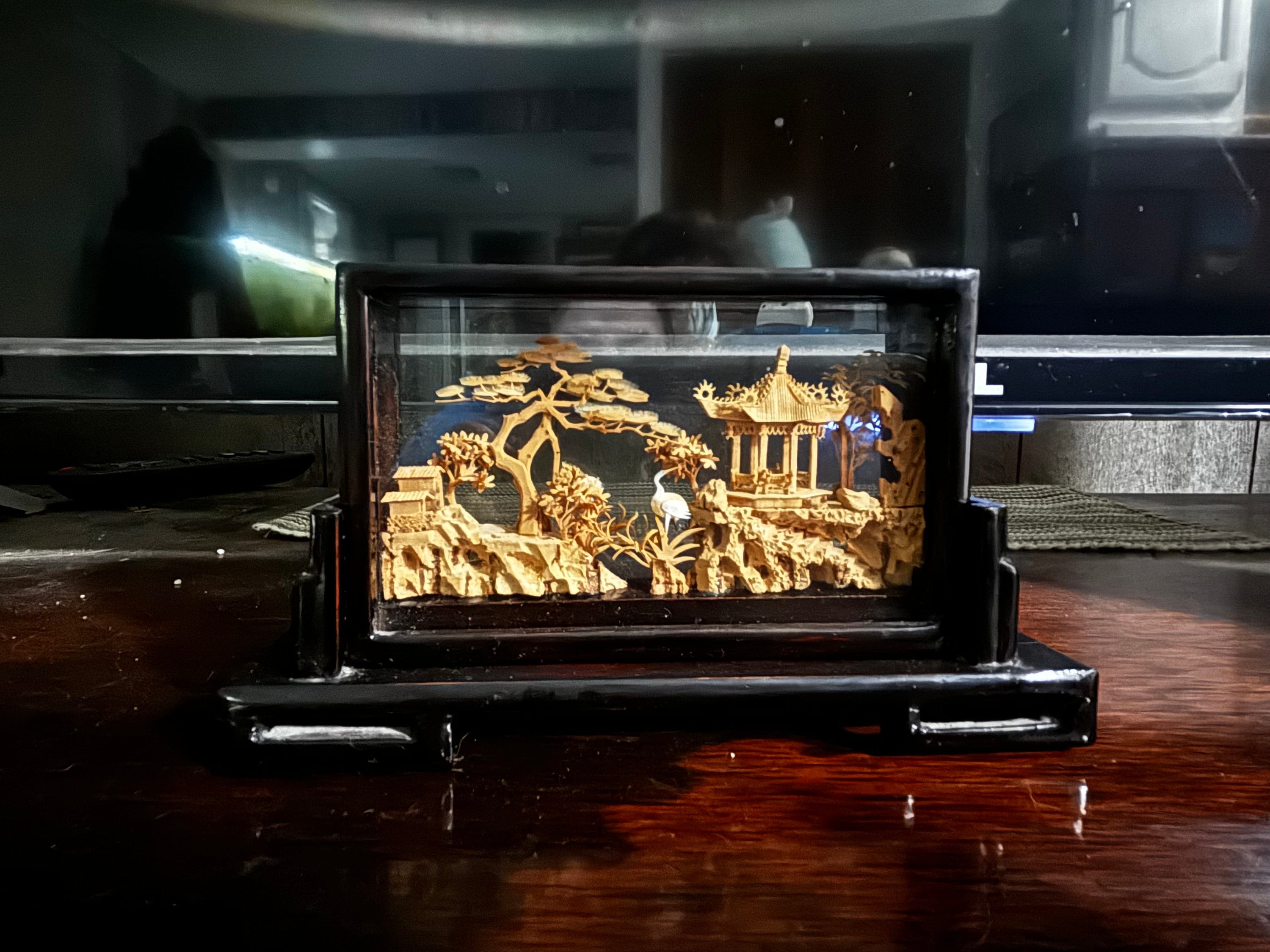 Vintage Chinese Cork Carving - Etsy