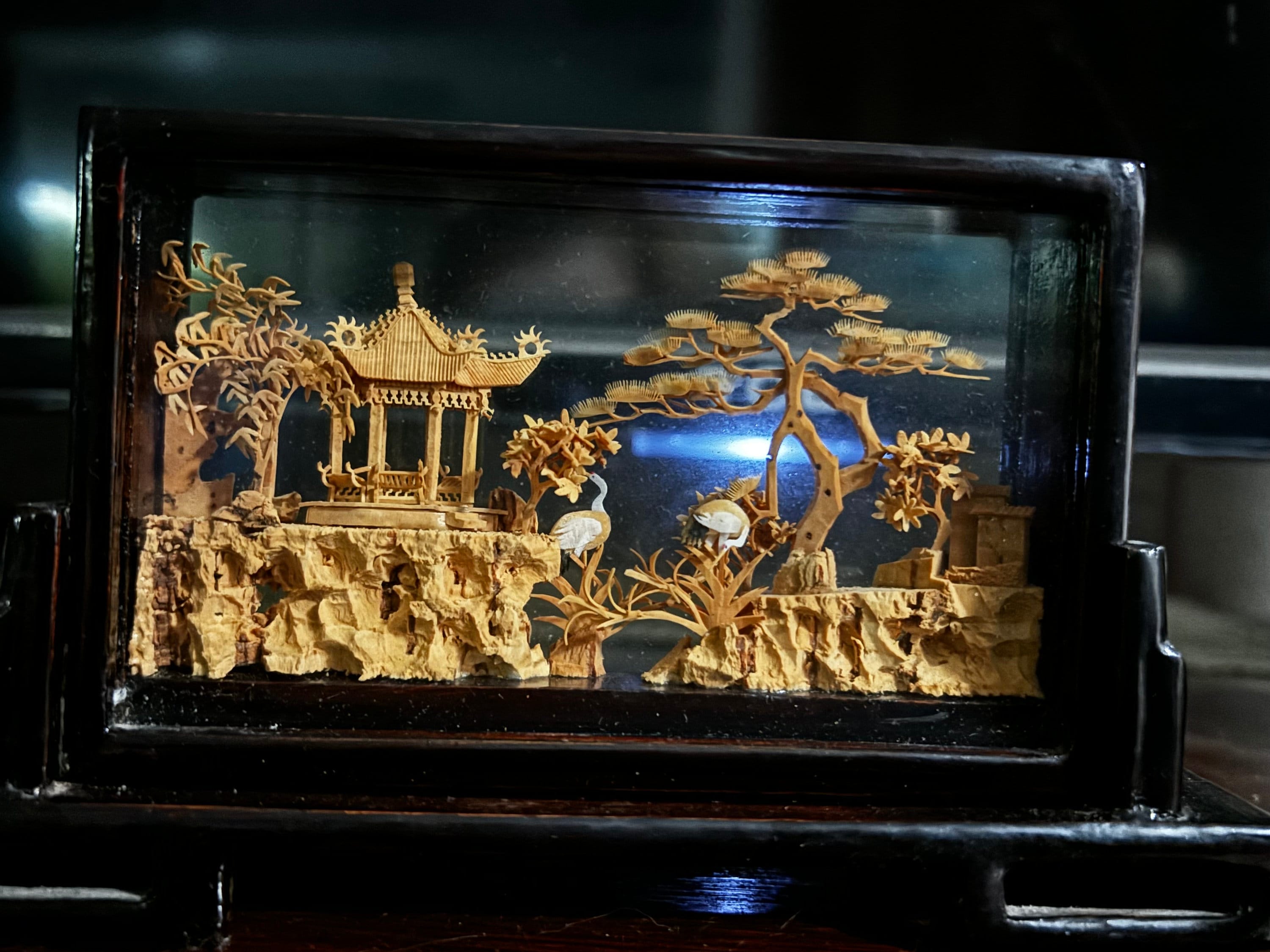 Vintage Chinese Cork Carving - Etsy