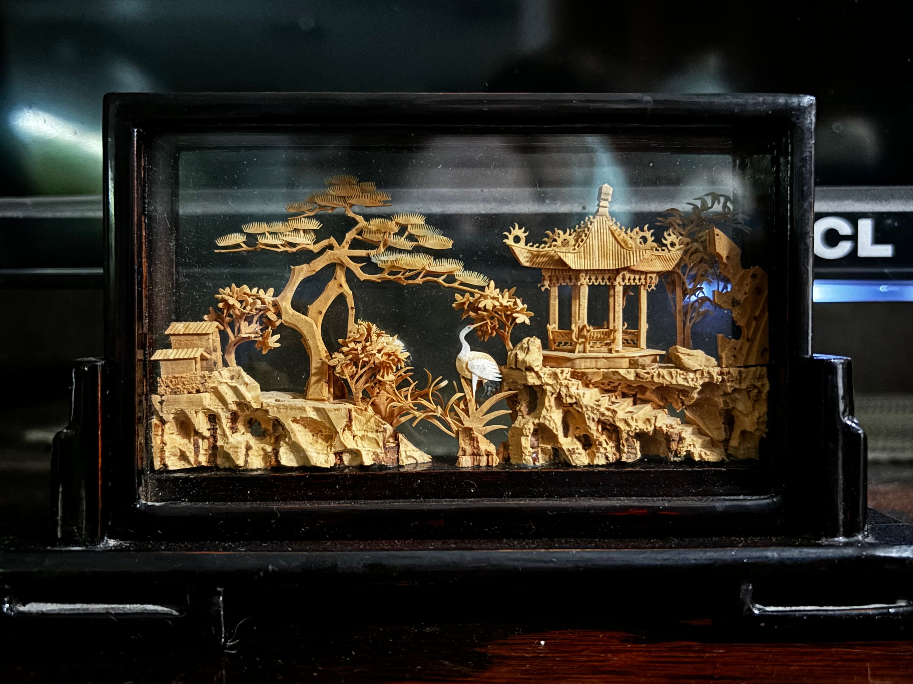 Vintage Chinese Cork Carving - Etsy