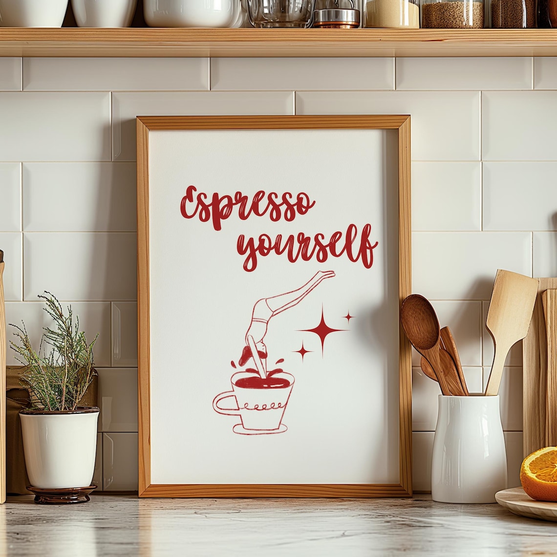 Funny Kitchen Poster | Digital Download Wall Art | Minimalist Cooking ...